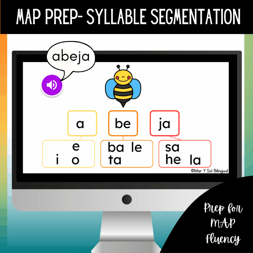 NWEA MAP Fluency Spanish Test Prep Phonics and Syllable Segmentation ...