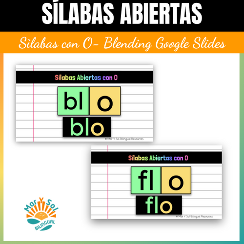 Spanish Sílabas con O Spanish Phonics Blending and Mapping Google ...
