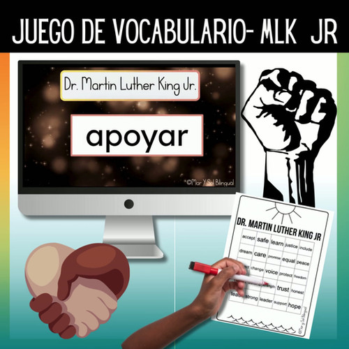 Dr. Martin Luther King Jr. Spanish Vocabulary Activity Game MLK | Mar Y ...