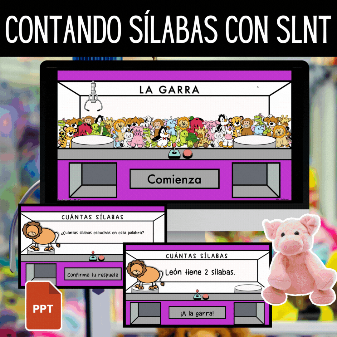 Counting Syllables in Spanish Contar Sílabas La Garra Game- SNLT | Mar ...