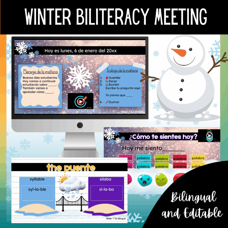 Elementary Morning Meeting Slides in Spanish and English- Editable ...