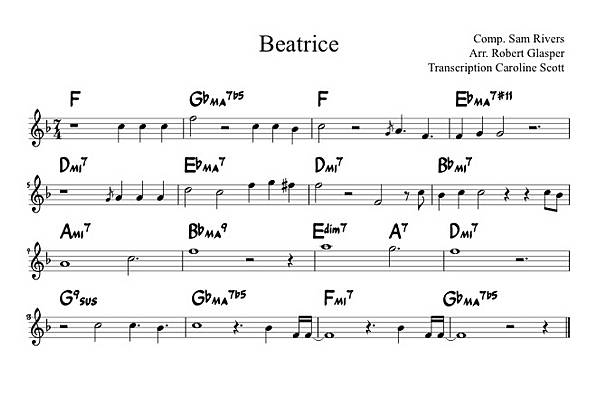 Transcriptions | London | Caroline Scott drummer