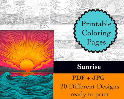 coloring book sunrise