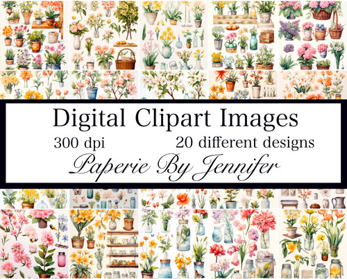 Spring Elements Clipart Images 20 Instant Download | Paperie by Jennifer