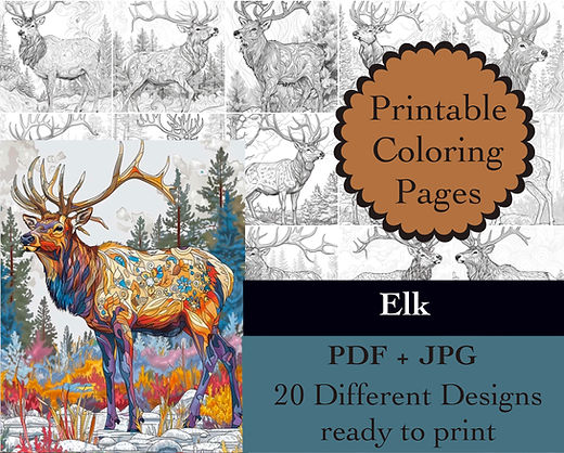 coloring pages of elk