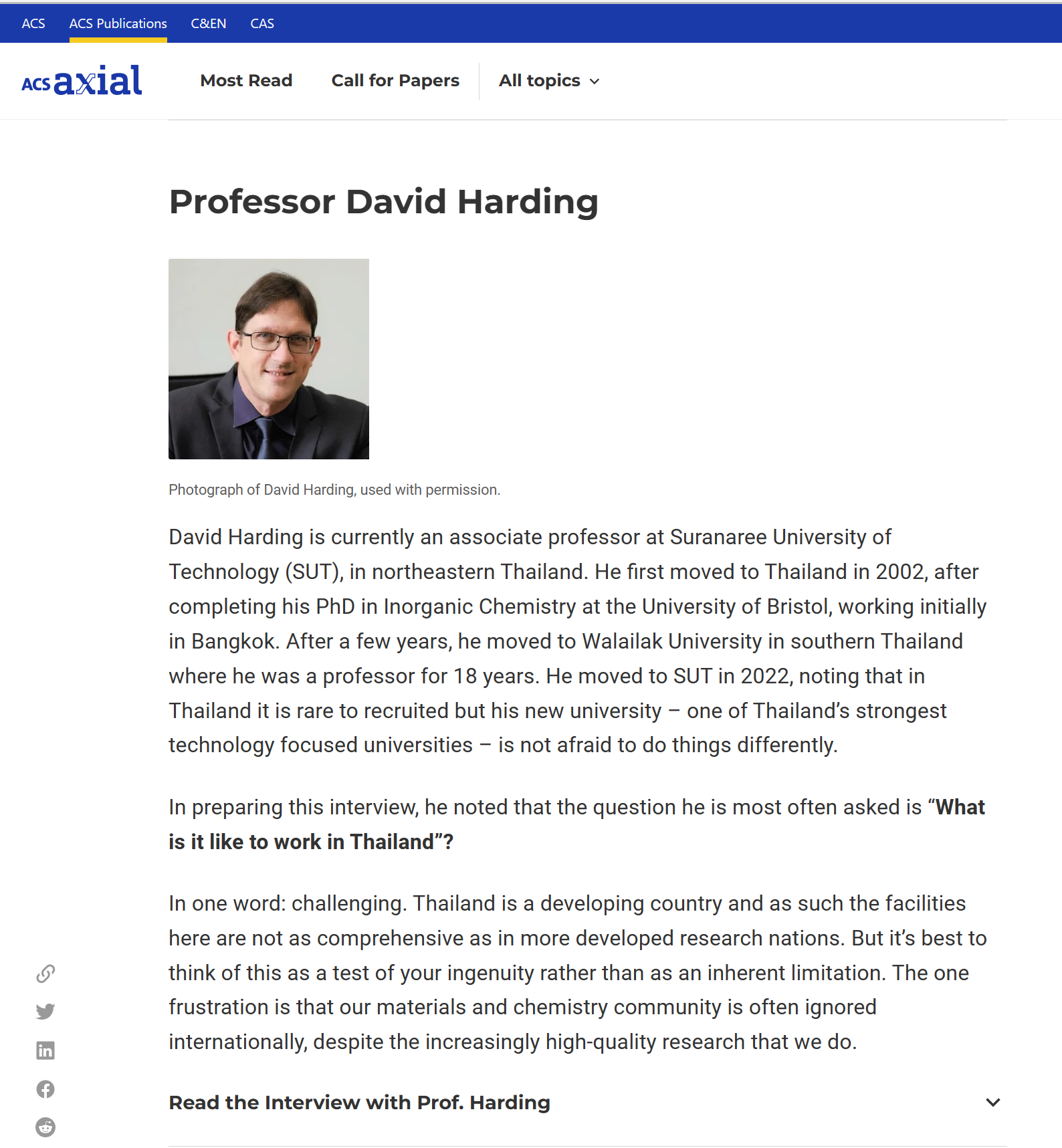 Prof. David Harding's voice's from 35 Years and 35 Voices from ...