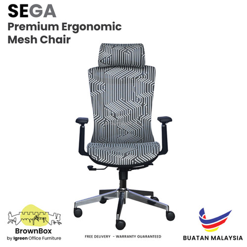 Sega Premium Ergonomic Mesh Chair | Brownbox.my
