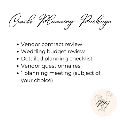 Coach Planning Package | Natural Charm Weddin