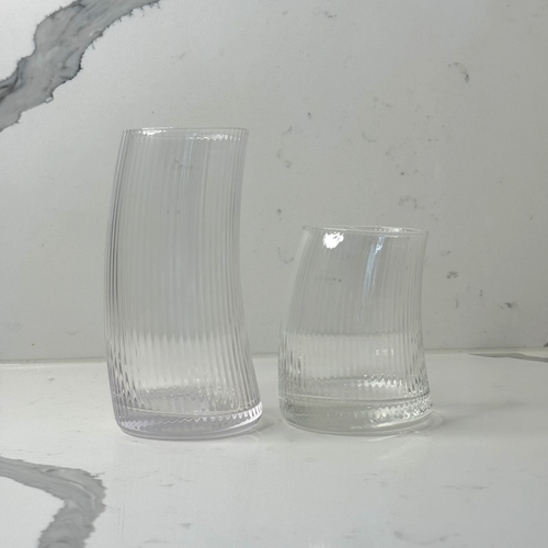 Frappe Glasses - Ribbed (2 Sizes) | Frappé Mixer Coming