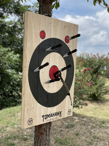 Large 2-Ring Painted Frameless Axe and Knife Throwing Target | Tomahawk ...