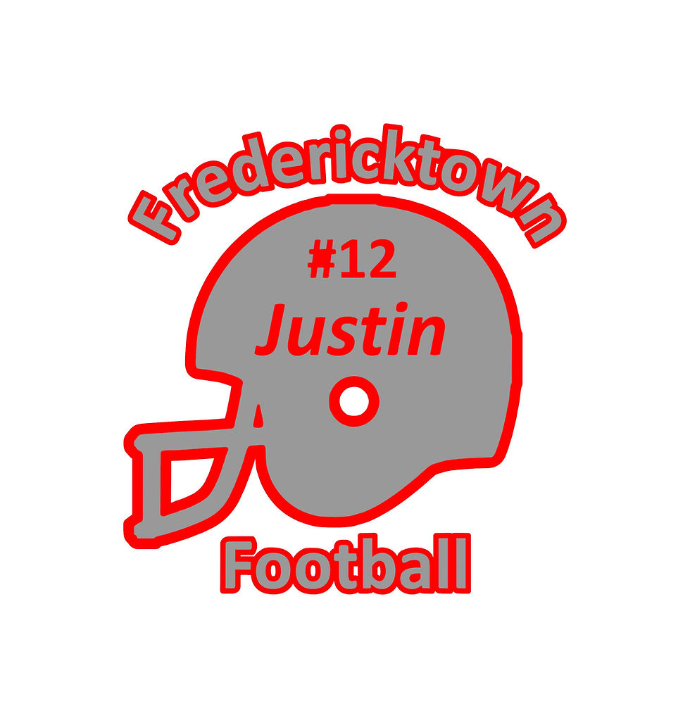 Two Color Football Decal w/ Player Name and School | showboxdesigns