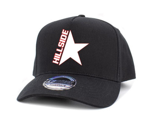 Hillside Star Logo Embroidered Adjustable Baseball Black Cap | Cali Customs