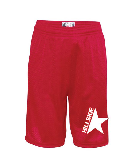 Hillside Star Logo Red Mesh Shorts | Cali Customs