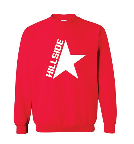 Hillside Star Logo Red Crewneck Sweatshirt | Cali Customs