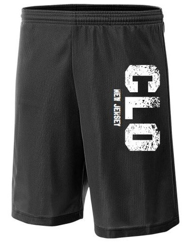 CLO New Jersey Black Mesh Shorts | Cali Customs