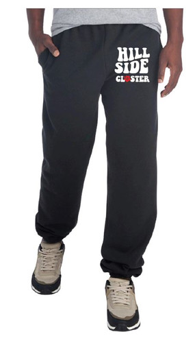 Hillside Flower Logo Black Sweatpants | Cali Customs