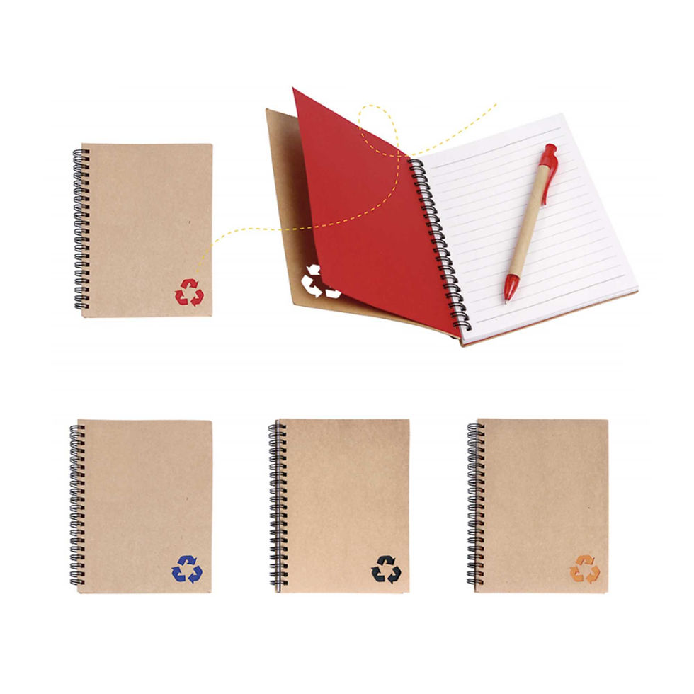 LB-006 LIBRETA ECOLOGICA CON 70 HOJAS DE RAYA Y SUAJE DE LOGO RECICLA ...