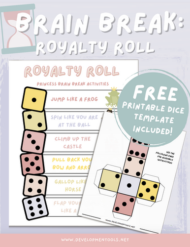 Brain Break: Prince and Princess-Themed Roll A Dice Activity Chart ...