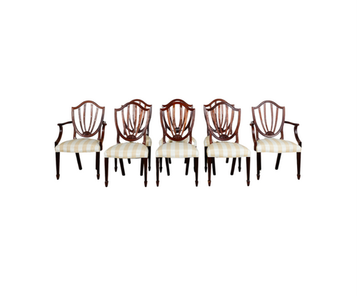 Set of 8 Vintage Shield Back Chairs from Baker's Historic Charleston ...