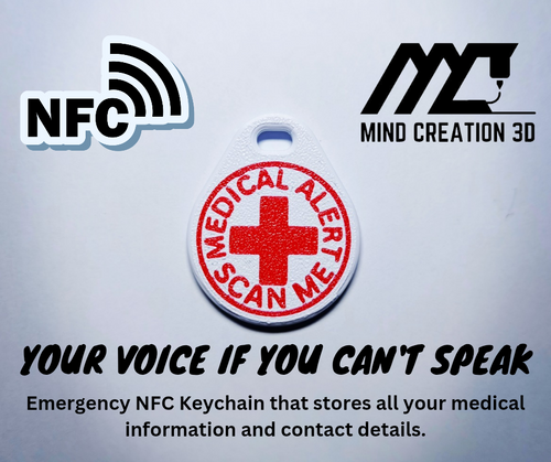 Medical Alert NFC Keychain | Mind Creation 3D