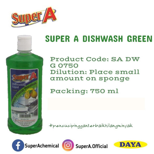 Super A Liquid Dish Wash Green 750 ml | Daya Awana