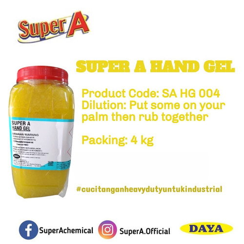 Super A Hand Gel (Industry) 4kg | Daya Awana