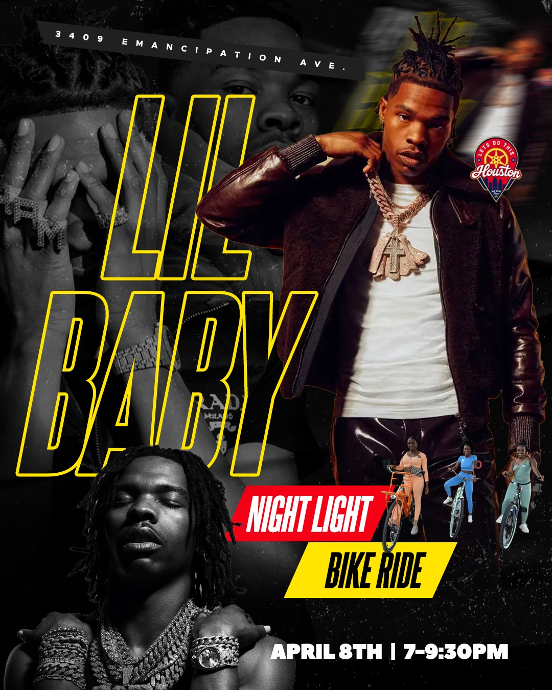 Lil Baby Night Light Bike Ride | LetsDoThisHouston