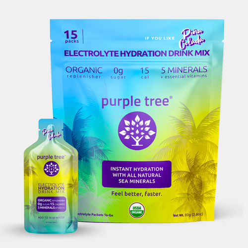 Electrolyte Hydration Packets, Organic, Pina Colada | Purple Tree