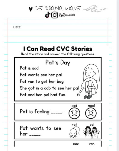 Short Stories Reading Worksheet | Homeschooling Corner