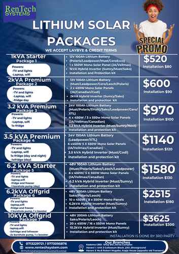 June 2025 Lithium Packages | Rentech Systems