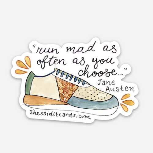 Jane Austen Running Sticker | Shesaidit
