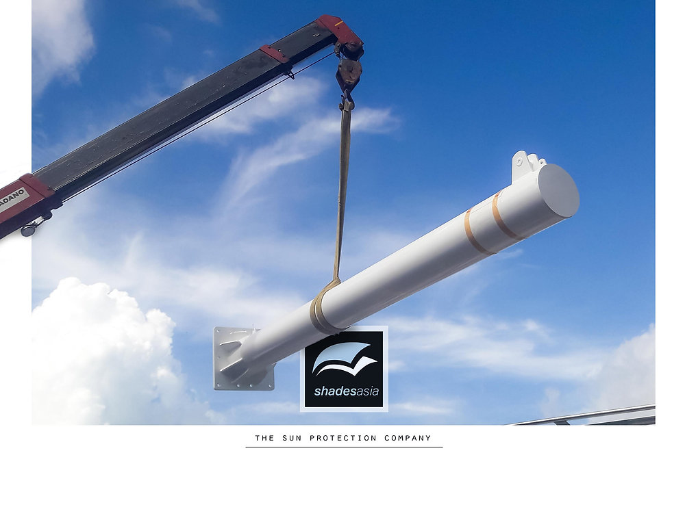 Columns for a large shade sail structure.