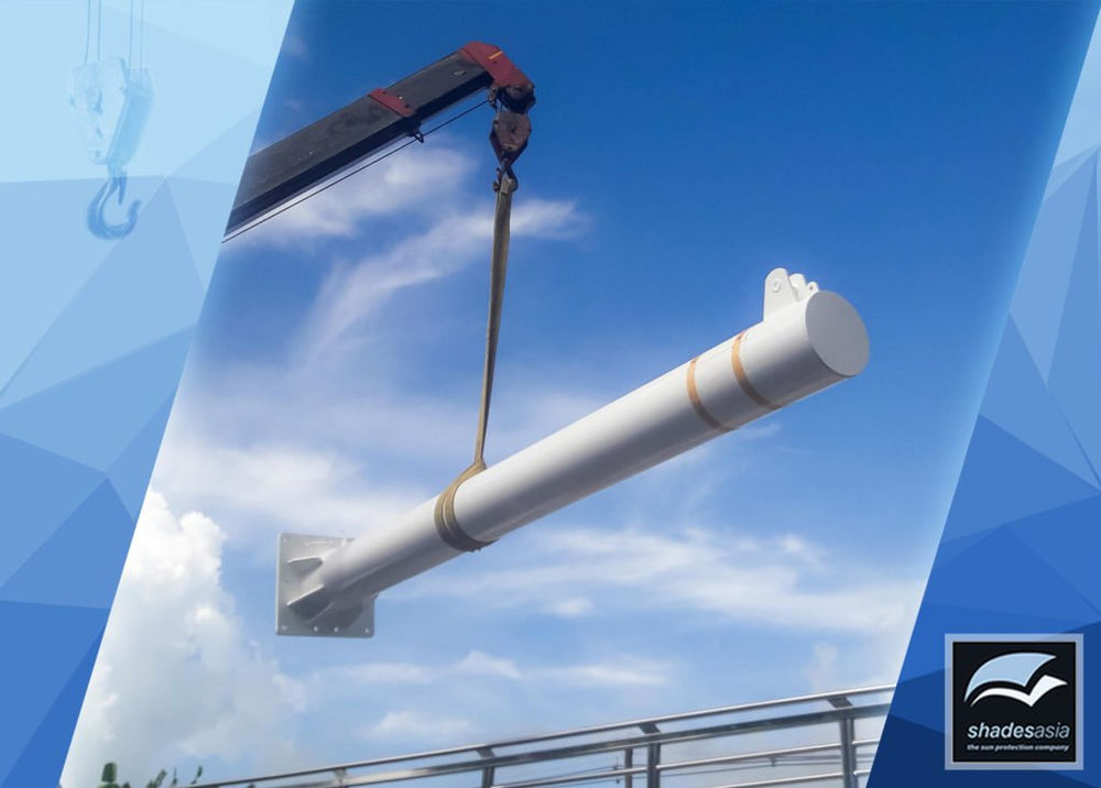 Columns for a large shade sail structure.