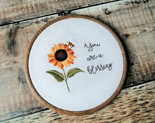 Sunflower Blessing / Sunflower Gift, Sunflower Embroidery, New Baby ...