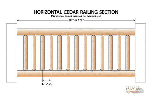 Cedar Pre-Assembled Handrails | Stevens Point Log Manufacturing