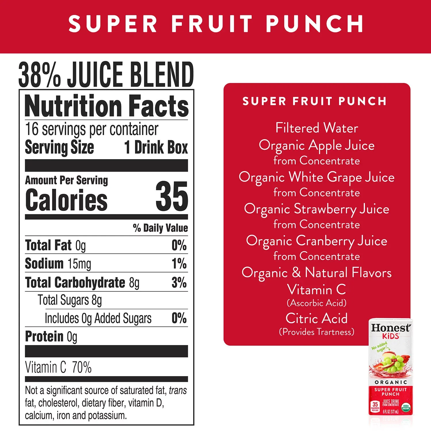 Honest Kids Organic Fruit Juice Drink Boxes Variety Pack (6 oz., 40 pk ...