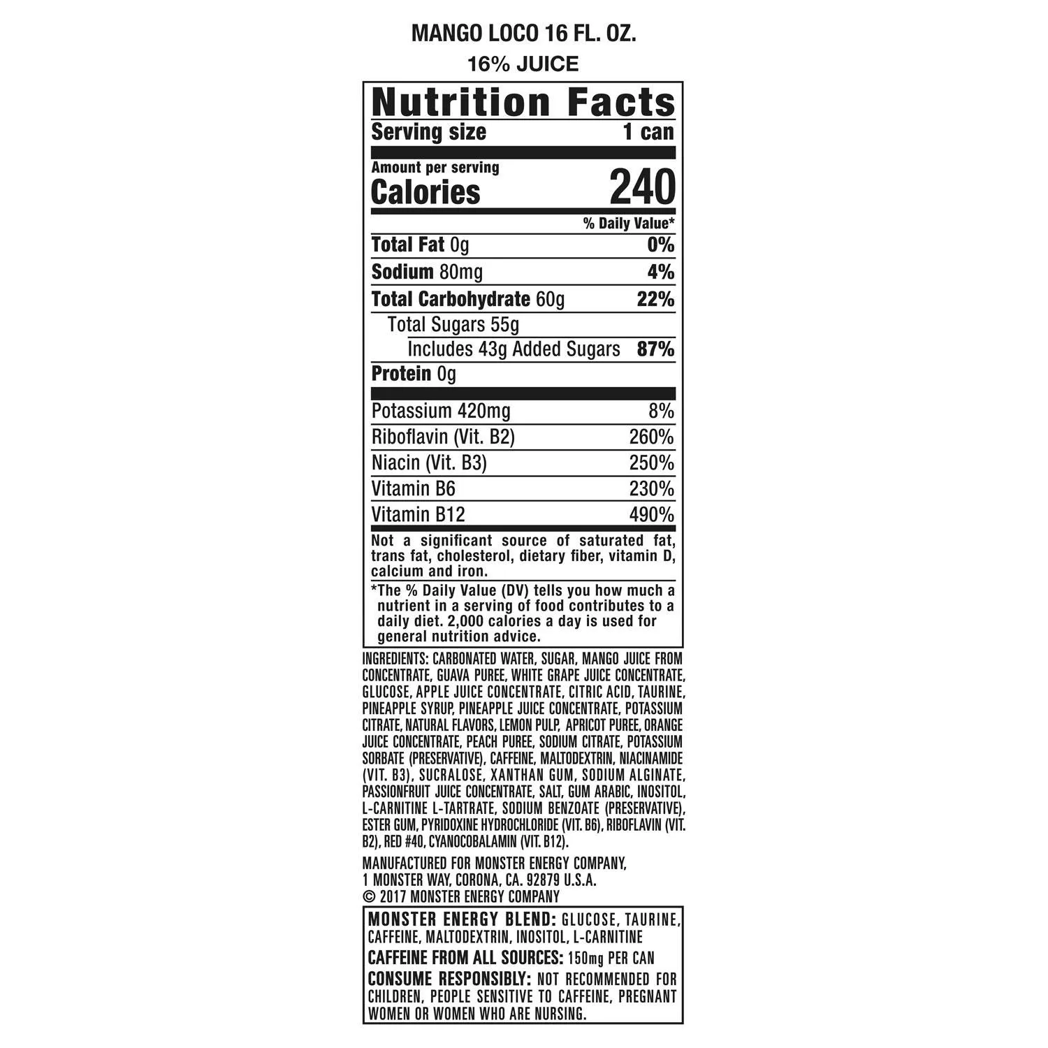 Monster Energy Mango Loco (16 oz., 24 pk.) | UNIVERSALMAINTENANCE