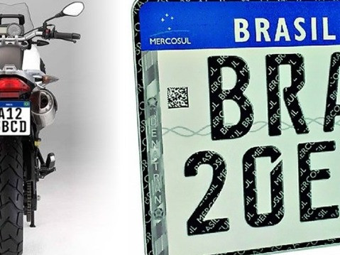 Placa Mercosul para Moto