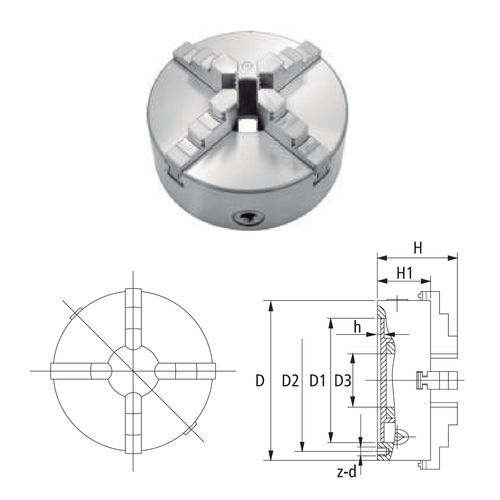 PLACA AUTOCENTRANTE COM 4 CASTANHAS MONOBLOCO | Fenix Ferramentas