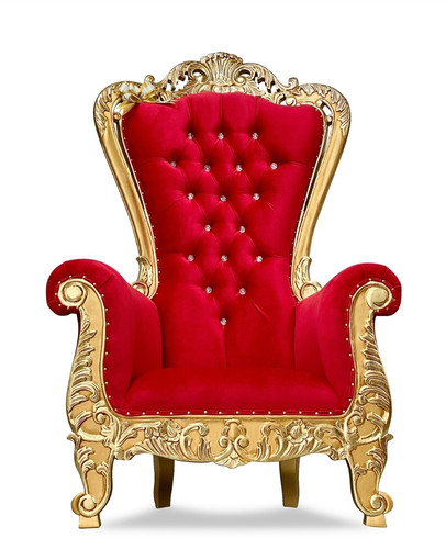 Red With Gold Trim Throne Chair | QueenCity Thrones