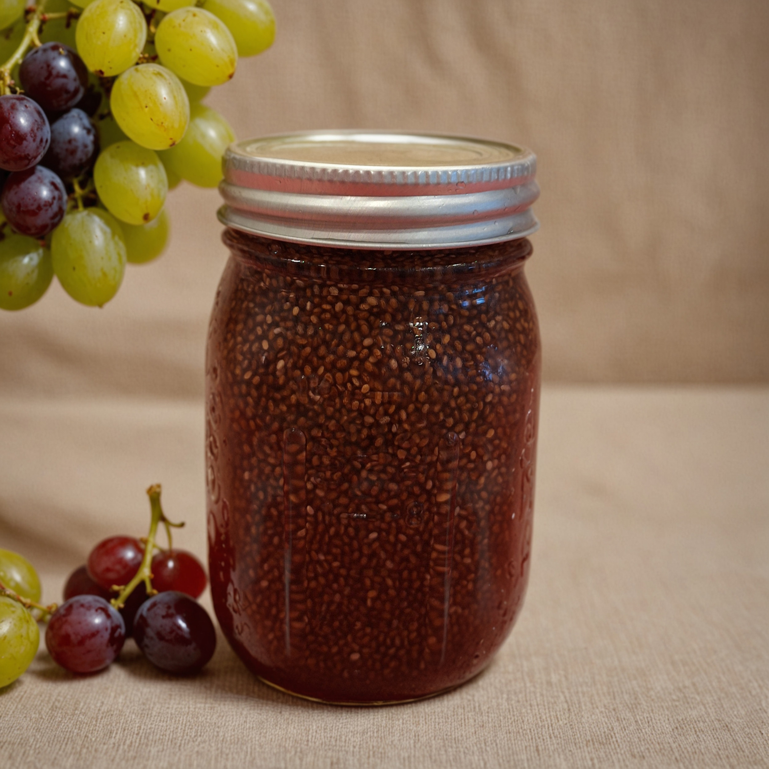 Quick Grape-Chia Jelly