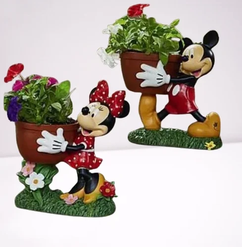 Mickey & Minnie Mouse Planter Set | Disney Resin Planter