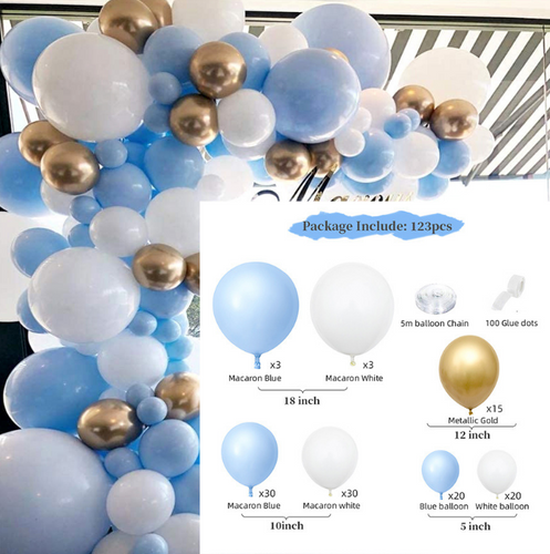 Blue Ocean Themed Bithday/Wedding Party Balloon Combination Set-Gold ...