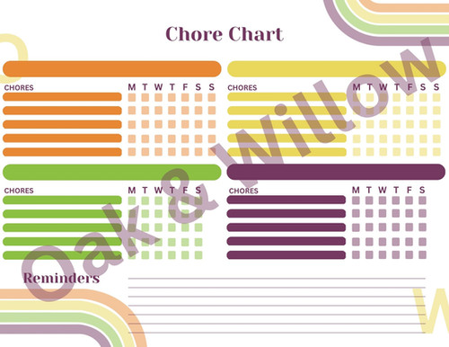 Chore Chart - 4 People | Oak & Willow