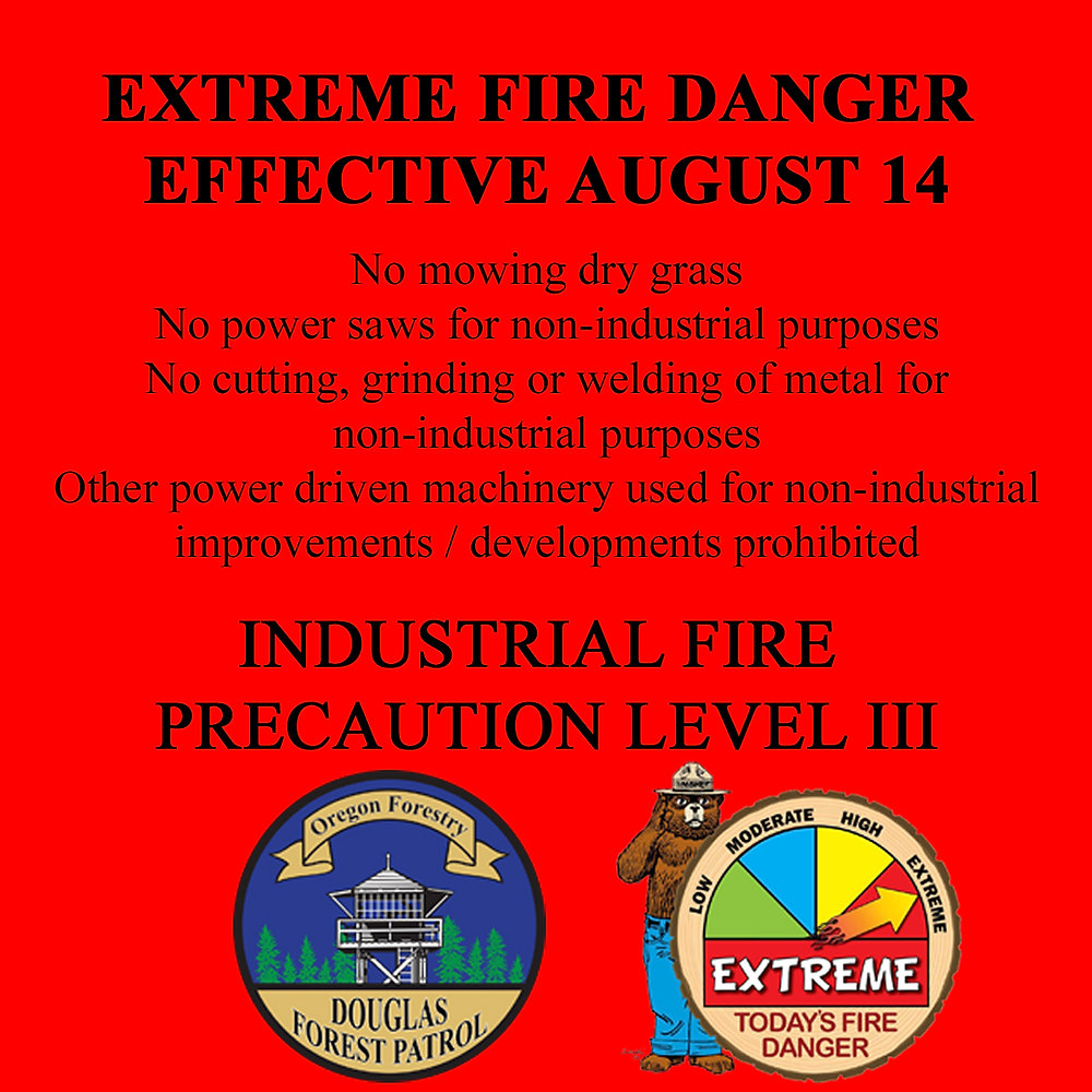 Fire Danger Increase Friday, August 14 - Extreme Fire Danger