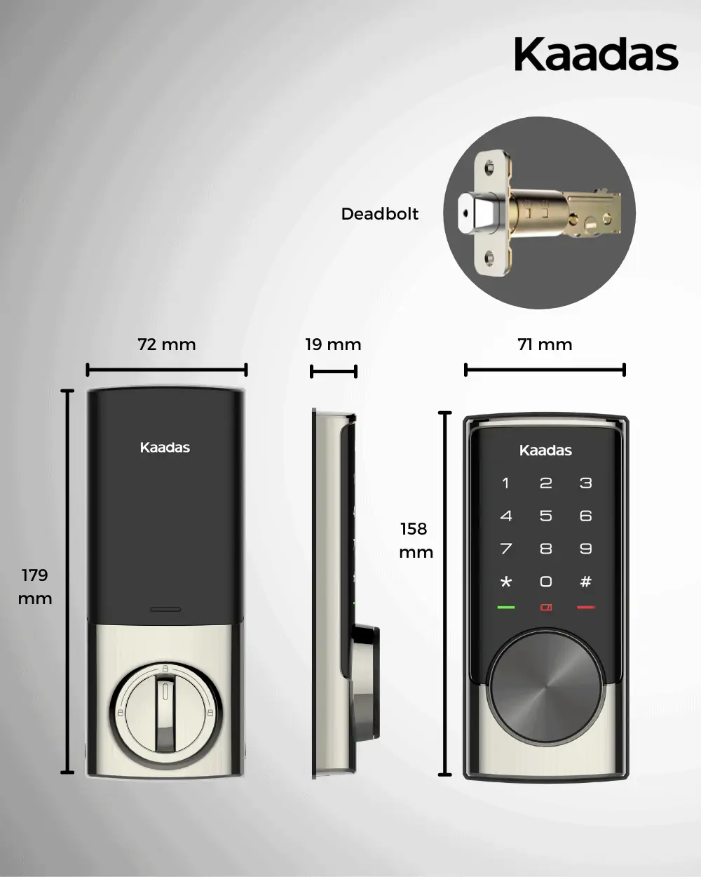 Kaadas RX-C Digital Lock | Dober Smart Lock