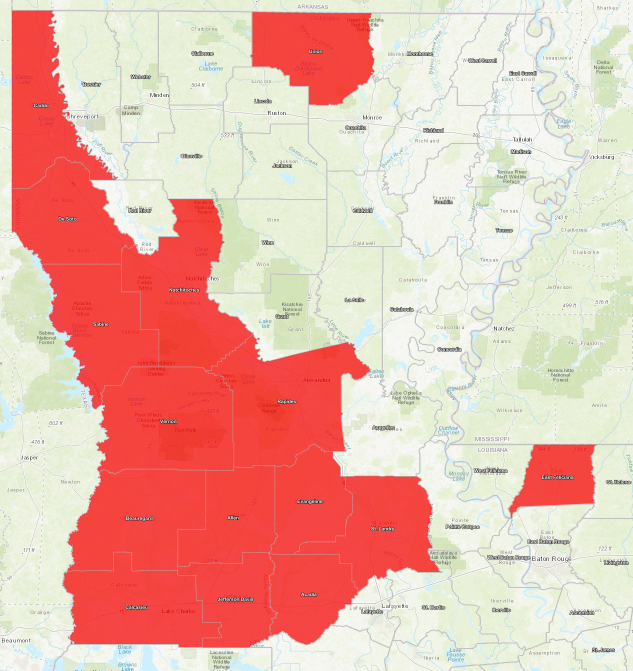 Burn bans in 15 Louisiana parishes