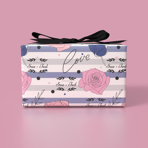 Happily Ever Wrapper Personalized Wrapping Paper – Custom Names & Date ...