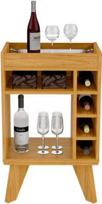 Naples Mini Bar/Side Table - Oak Colour | kiplingcotesfurnitur