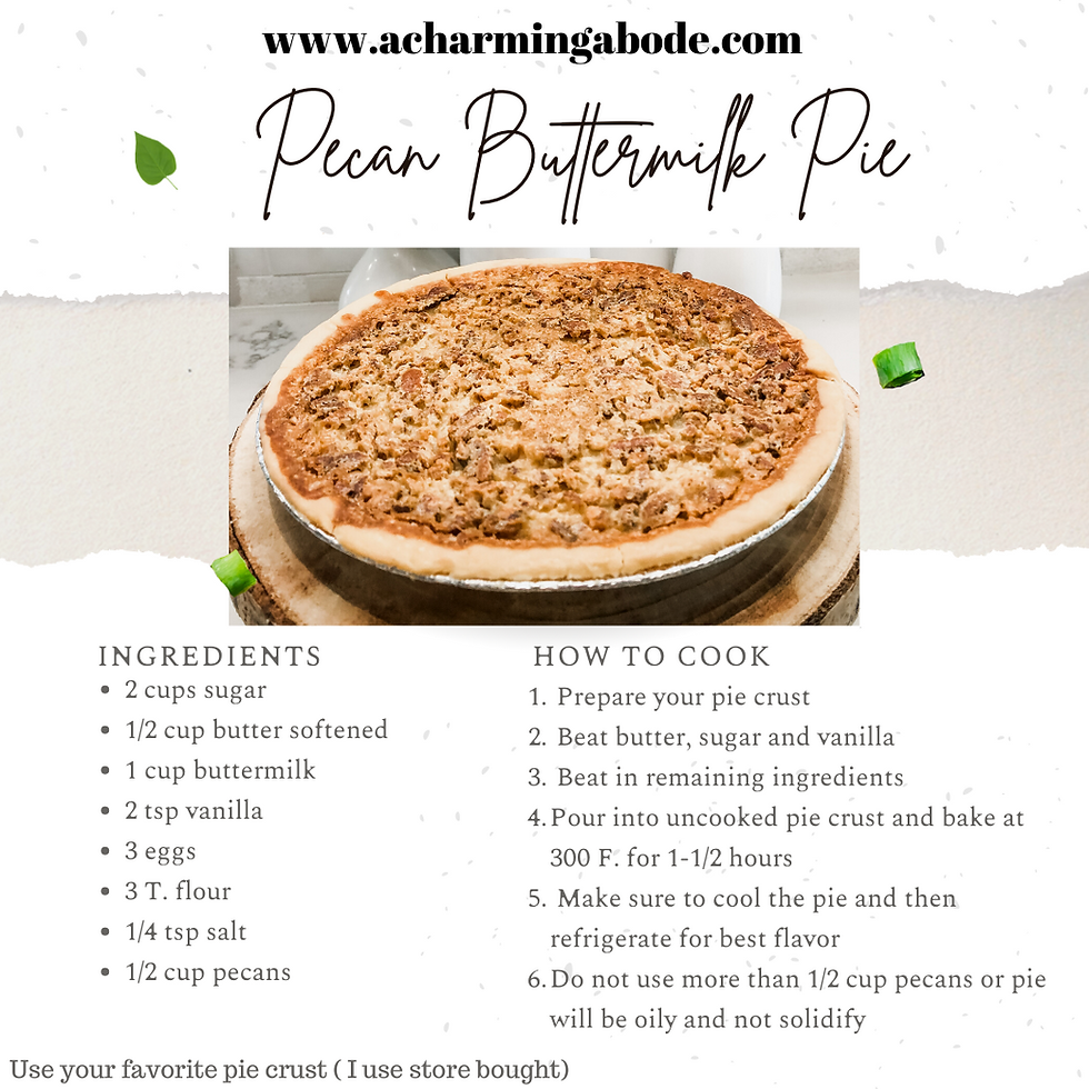 Pecan Buttermilk Pie